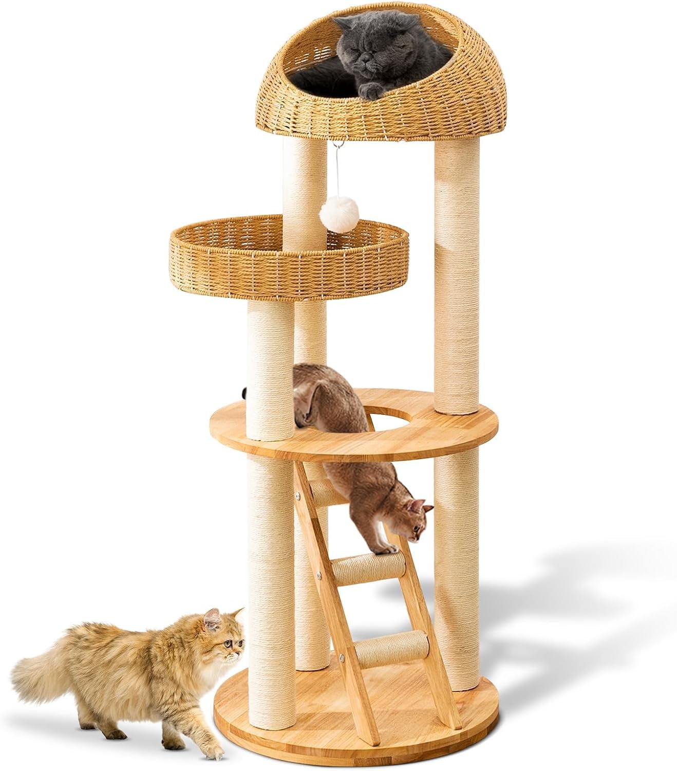 Big Modern Design Cat Tree Tower, Cat Tower Sisal-Covered Scratching ...