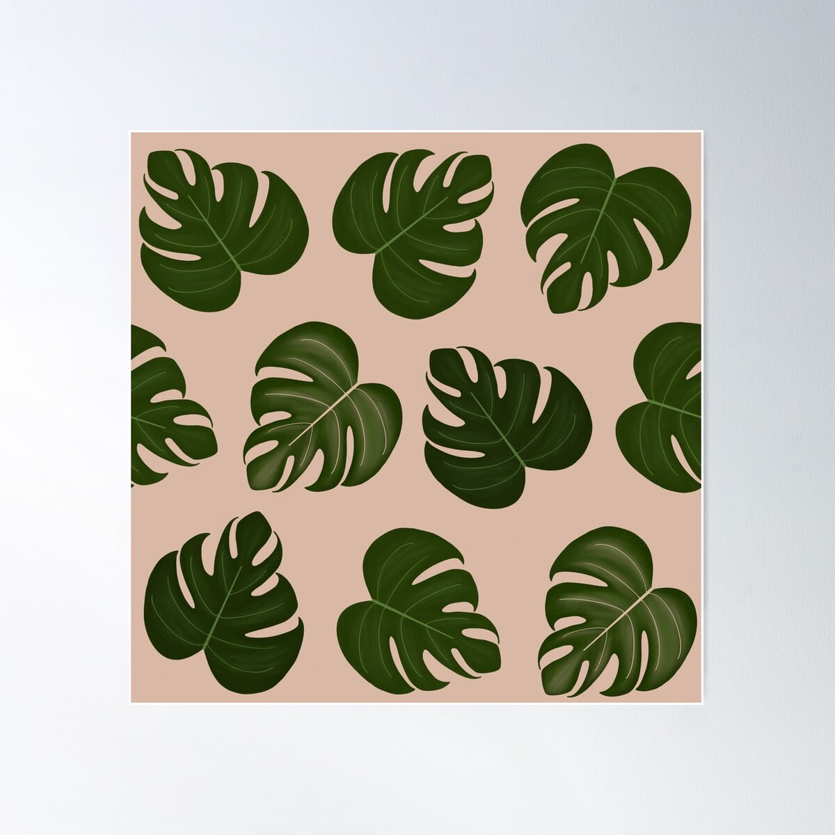 Big Monstera Leaves Poster Wall Art, Modern Wall Decor For Living Room ...