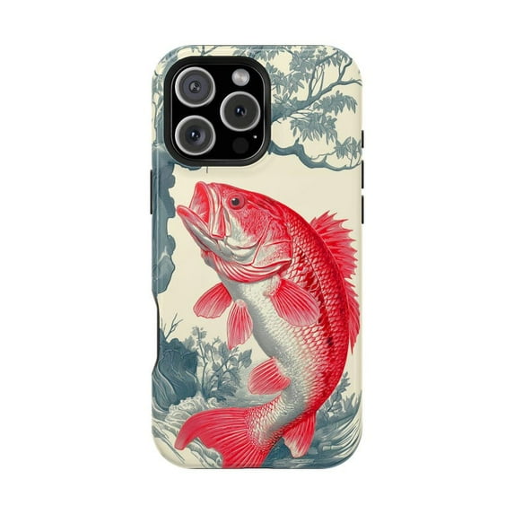 Big Mouth Bass Red Fish Fishing Graphic Phone Case for iPhone 11,12,13 ...
