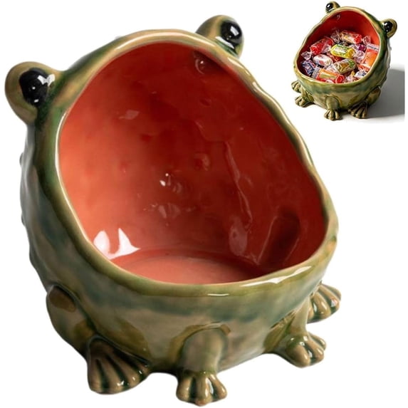 Big Mouth Frog Ceramic Candy Dish, Multifunctional Bowl for Candies ...