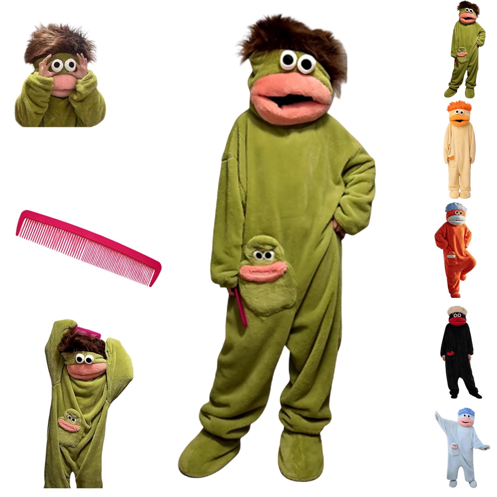 Big Mouth Monster Onesie, Silly Wearable Onesie with Shoes and Comb ...