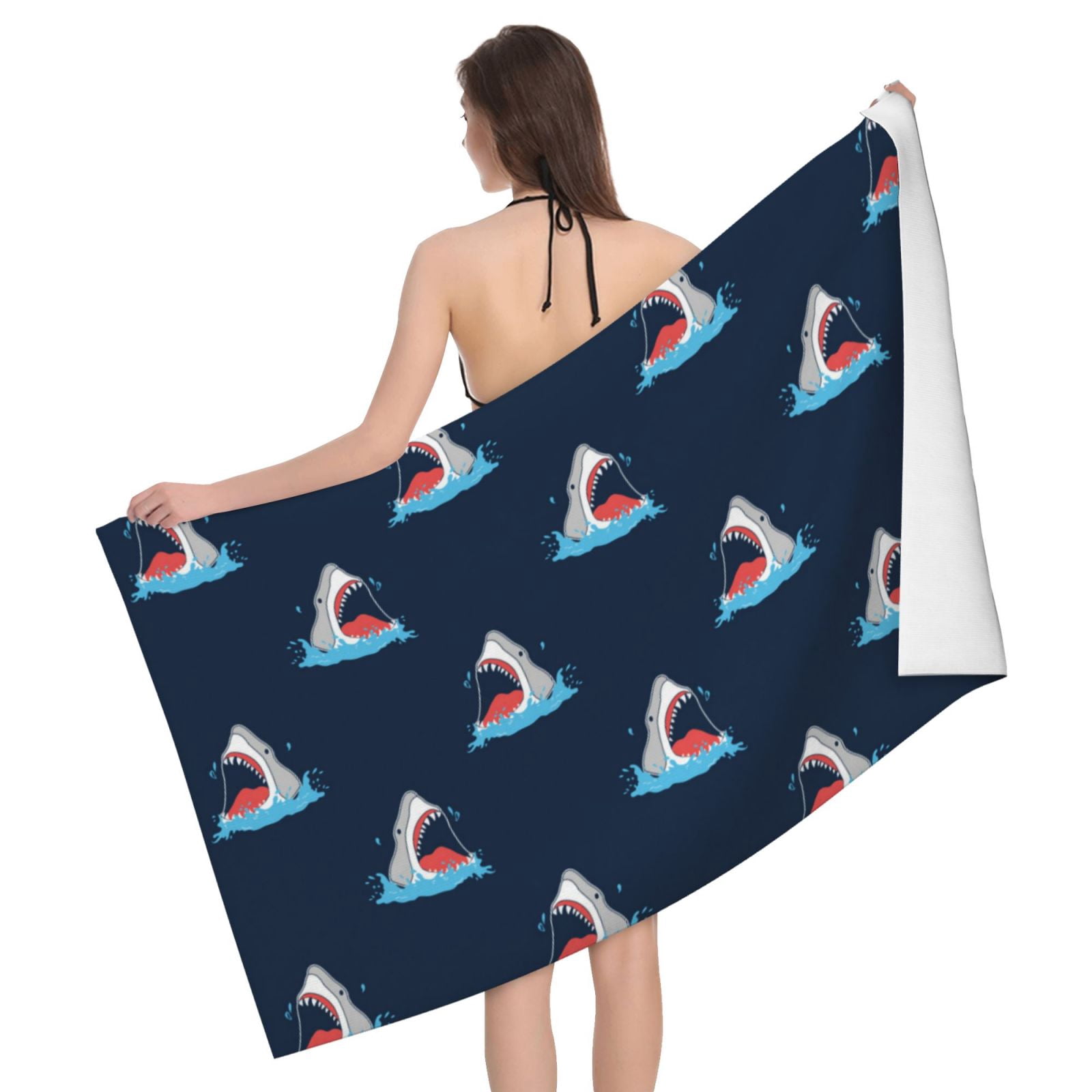 Big Mouth Shark Bath Towel, Highly Absorbent towels for bathroom Quick ...