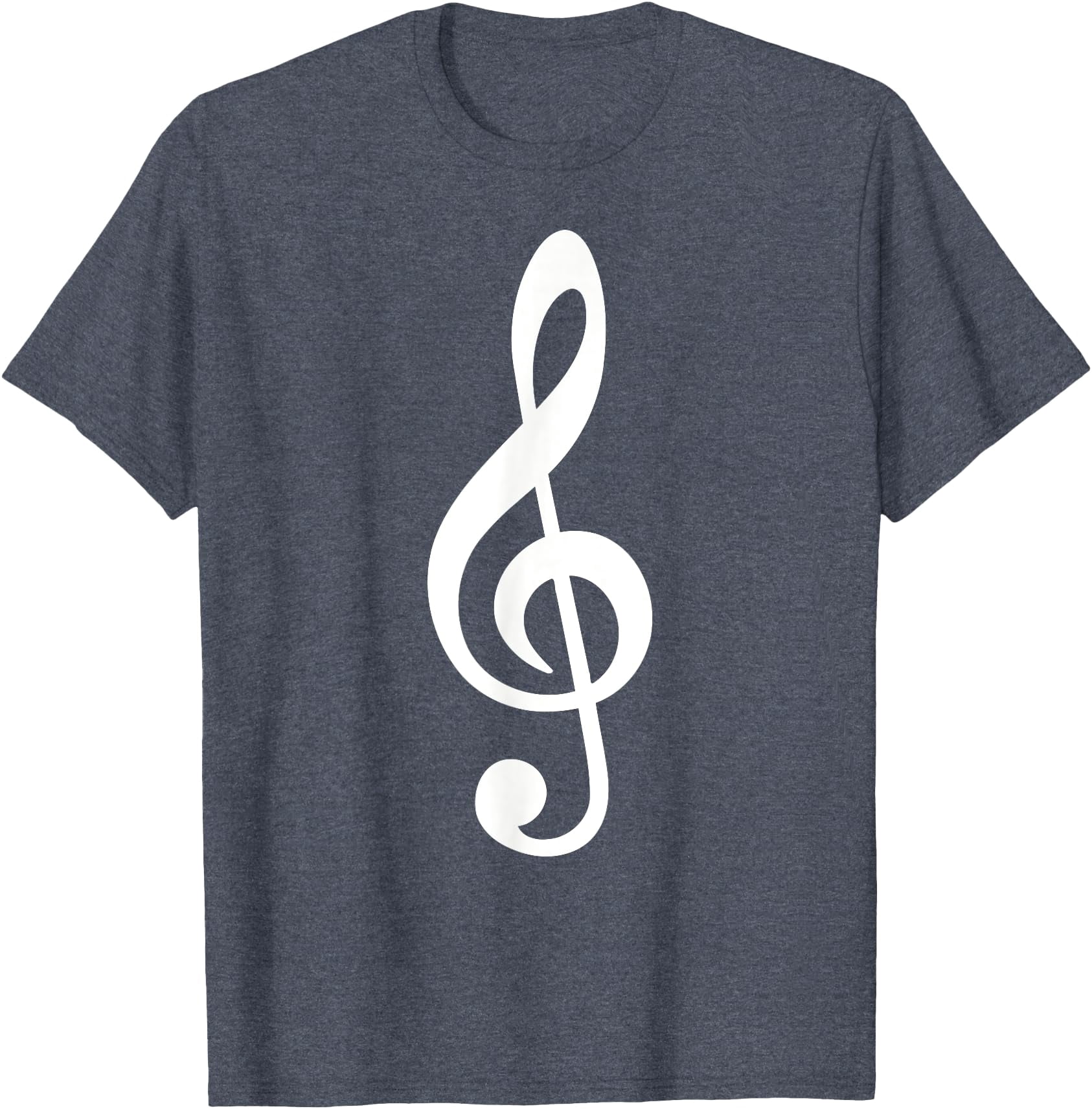 Big Music Note Clef Softstyle Unisex T-Shirt,Heather Navy Color,Size L ...