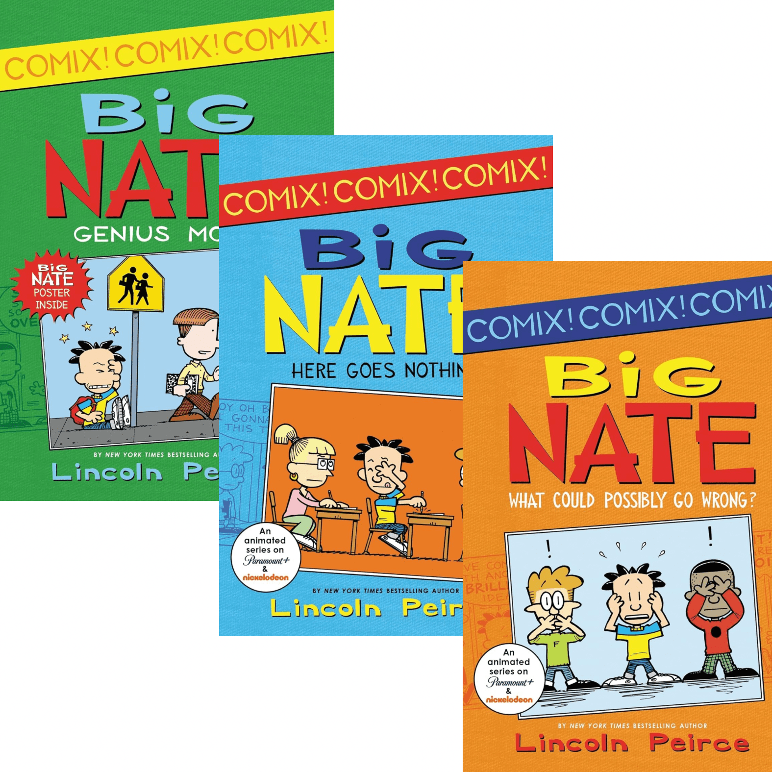 Big Nate Comix Series Set : What Could Possibly Go Wrong?; Here Goes Nothing; Genius Mode by ...