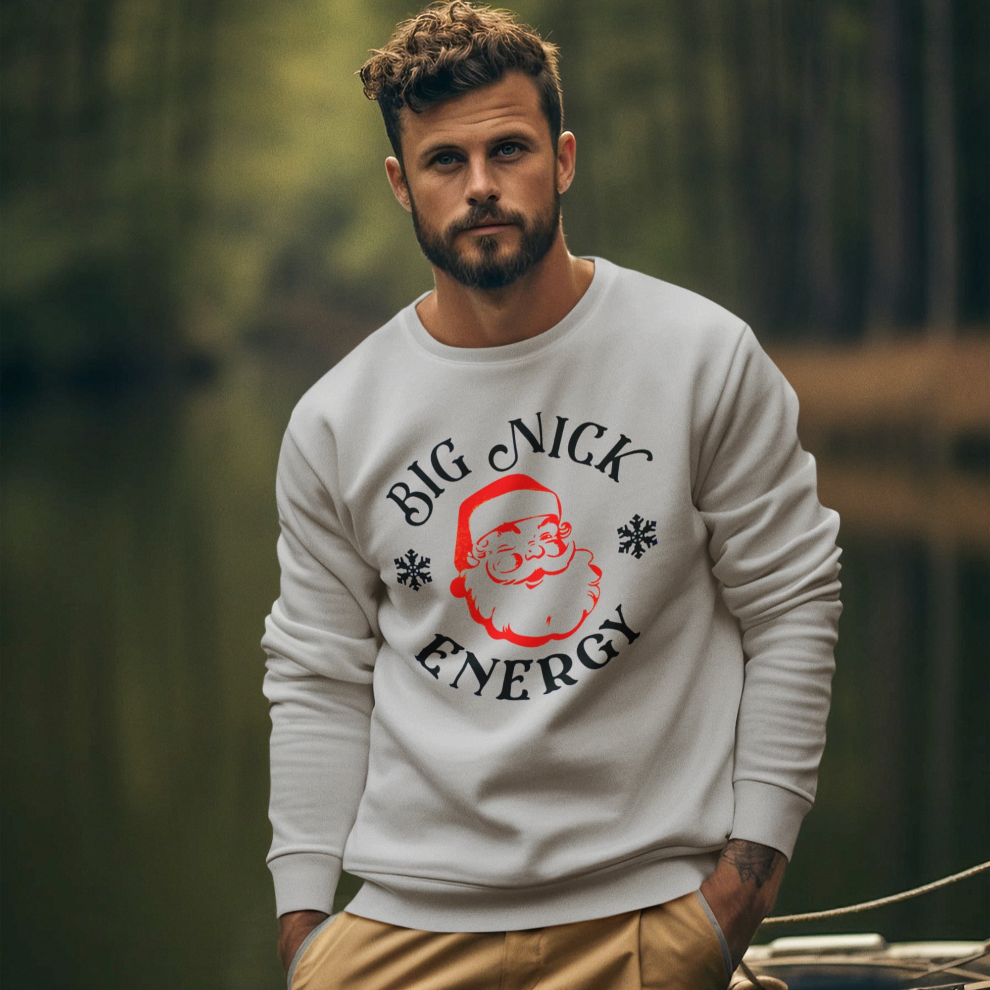 Big Nick Energy Christmas Sweater | Comfy Santa Claus Crewneck ...