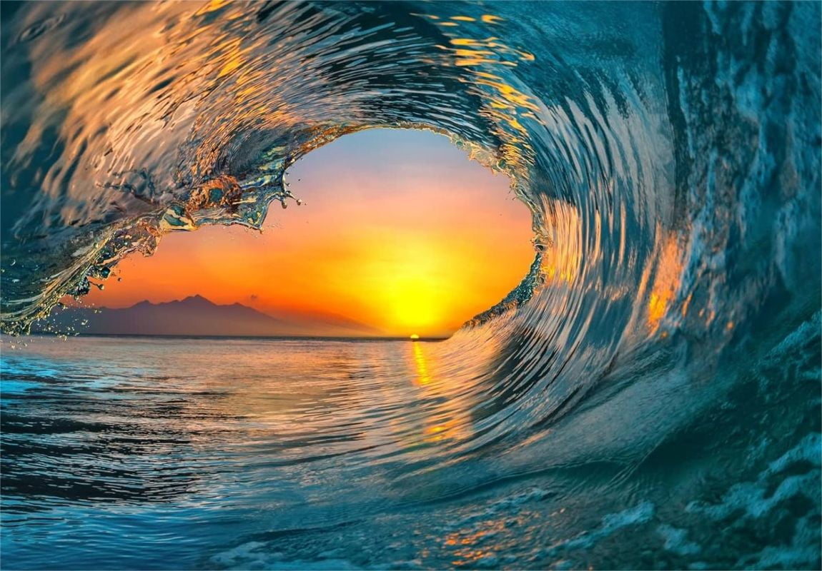 Big Ocean Waves Photography Backdrop Tropical Summer Surfing Water ...