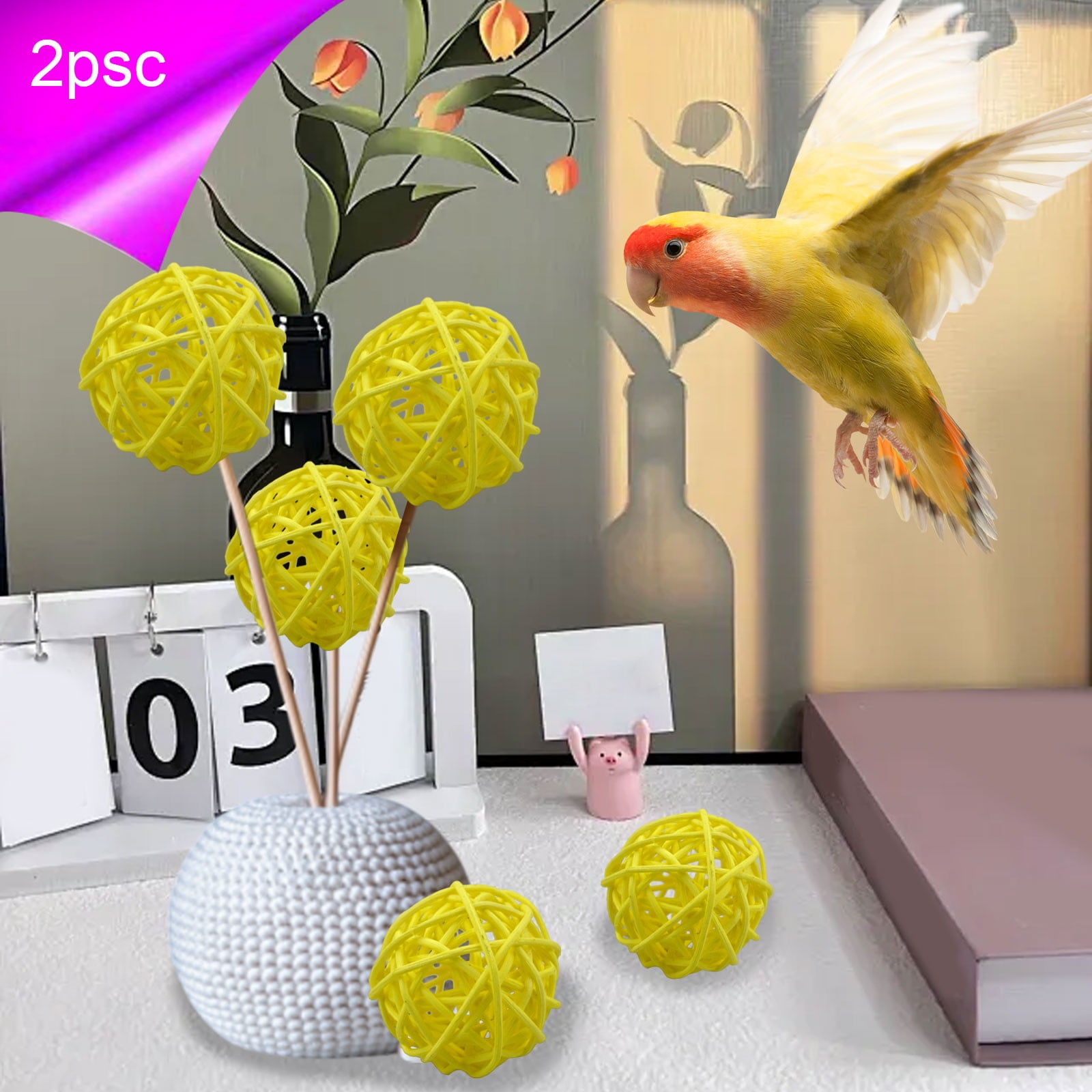 Big Offers, Sepaktakraw Rattan Vase, Decorative Pendant Pet Toy, Woven Design, Home Decor, Pet ...