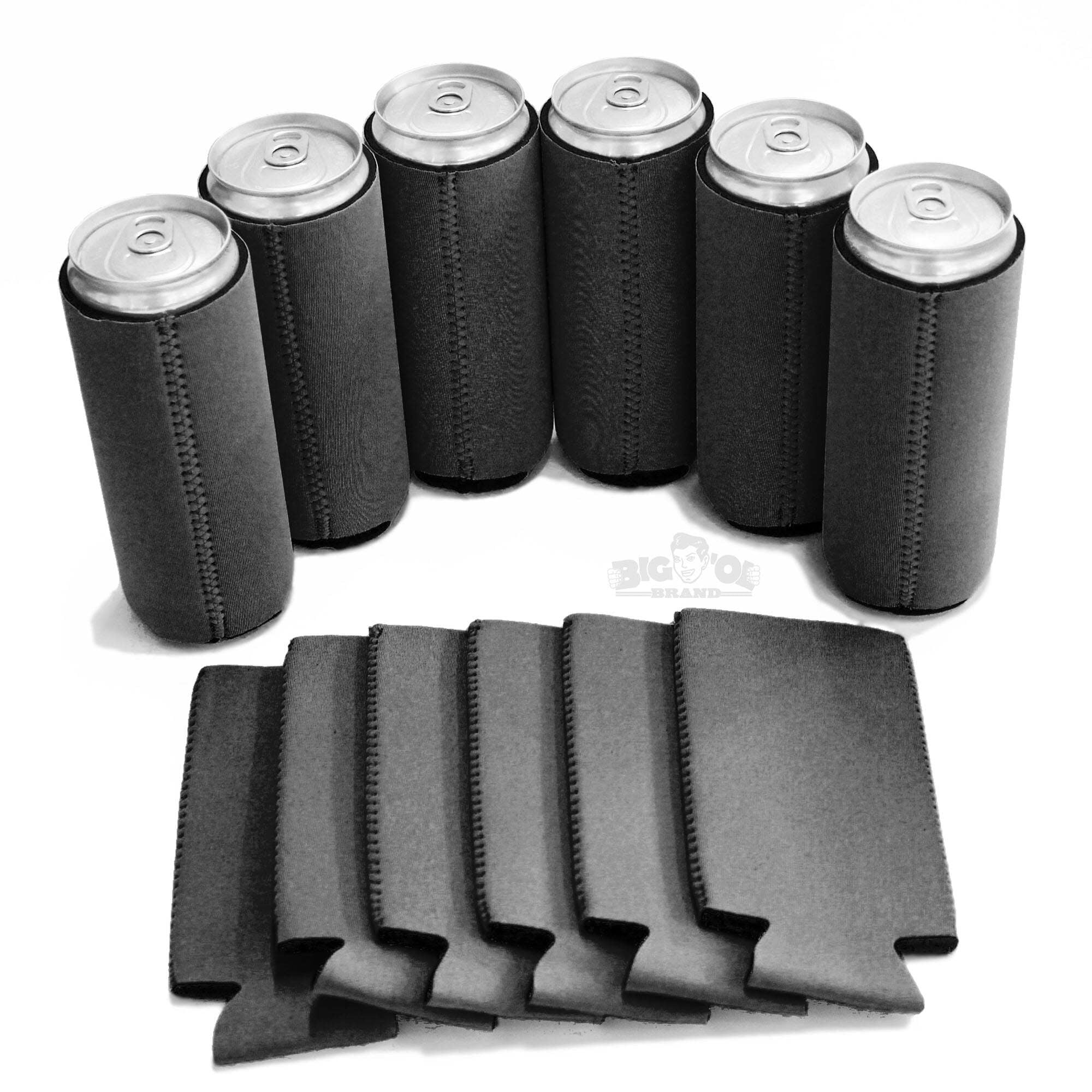 Big Ol' Neoprene 12 Ounce Slim Can Cooler 6 Pack Black - Walmart.com