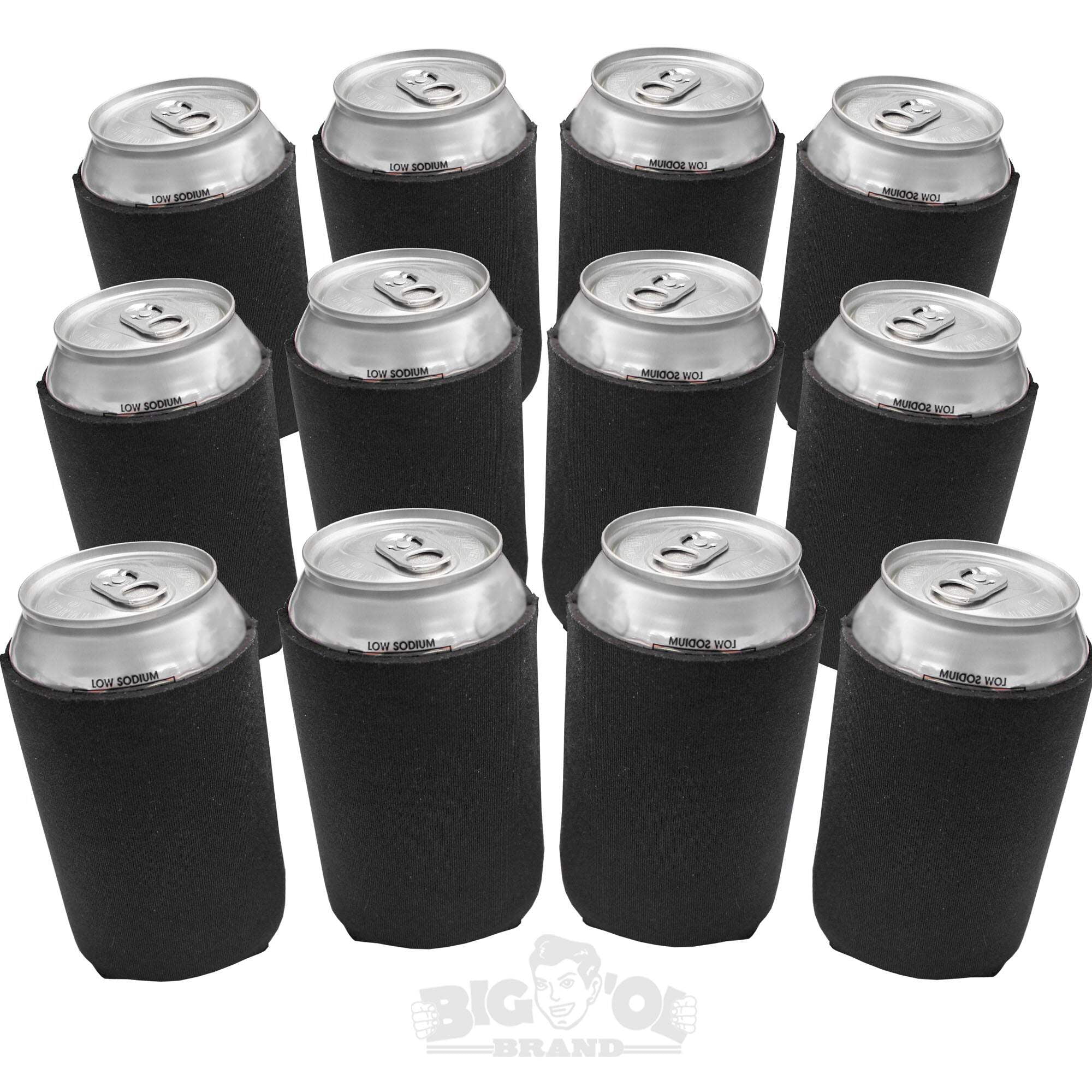Big Ol' Neoprene Reversible Can Cooler 12 Pack Black - Walmart.com