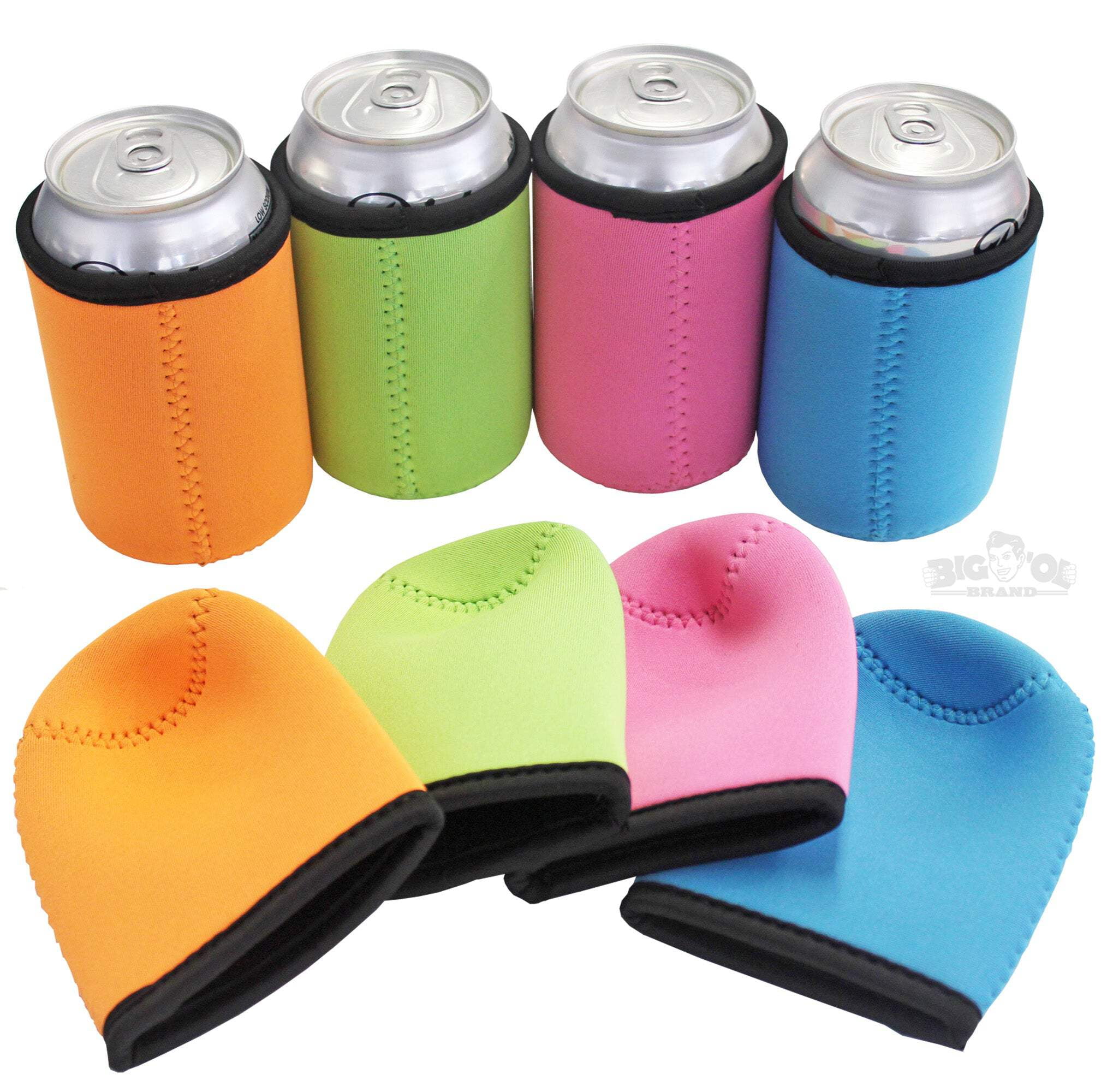 Big Ol' Thick Neoprene Can Cooler Beverage Insulator 4 Pack Assorted ...