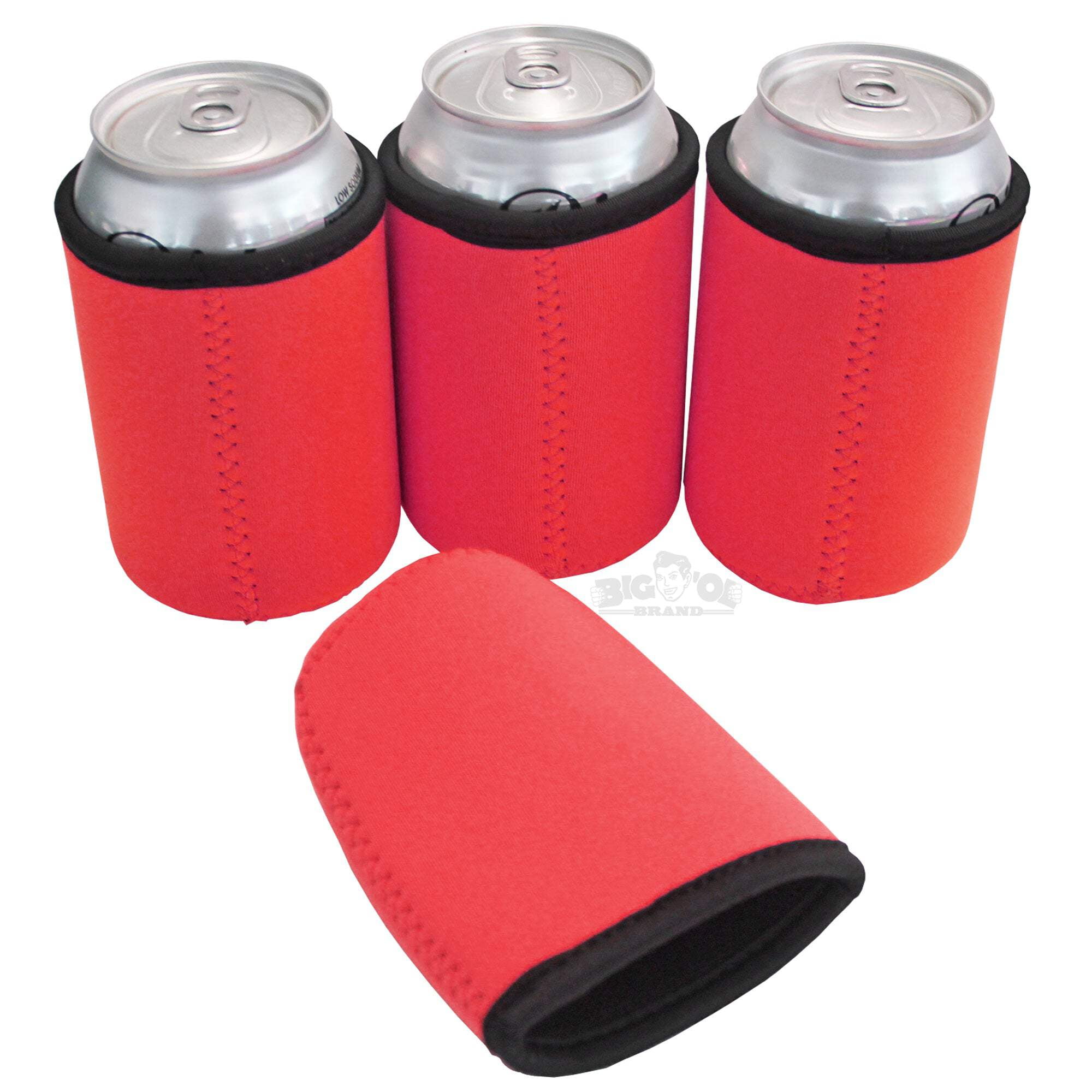 Big Ol' Thick Neoprene Can Cooler Beverage Insulator 4 Pack Red ...