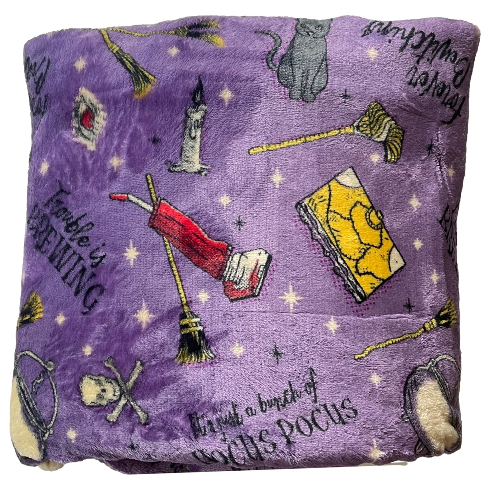 Big One Oversized Plush Purple Hocus Pocus Halloween Throw Blanket 5'x6 ...
