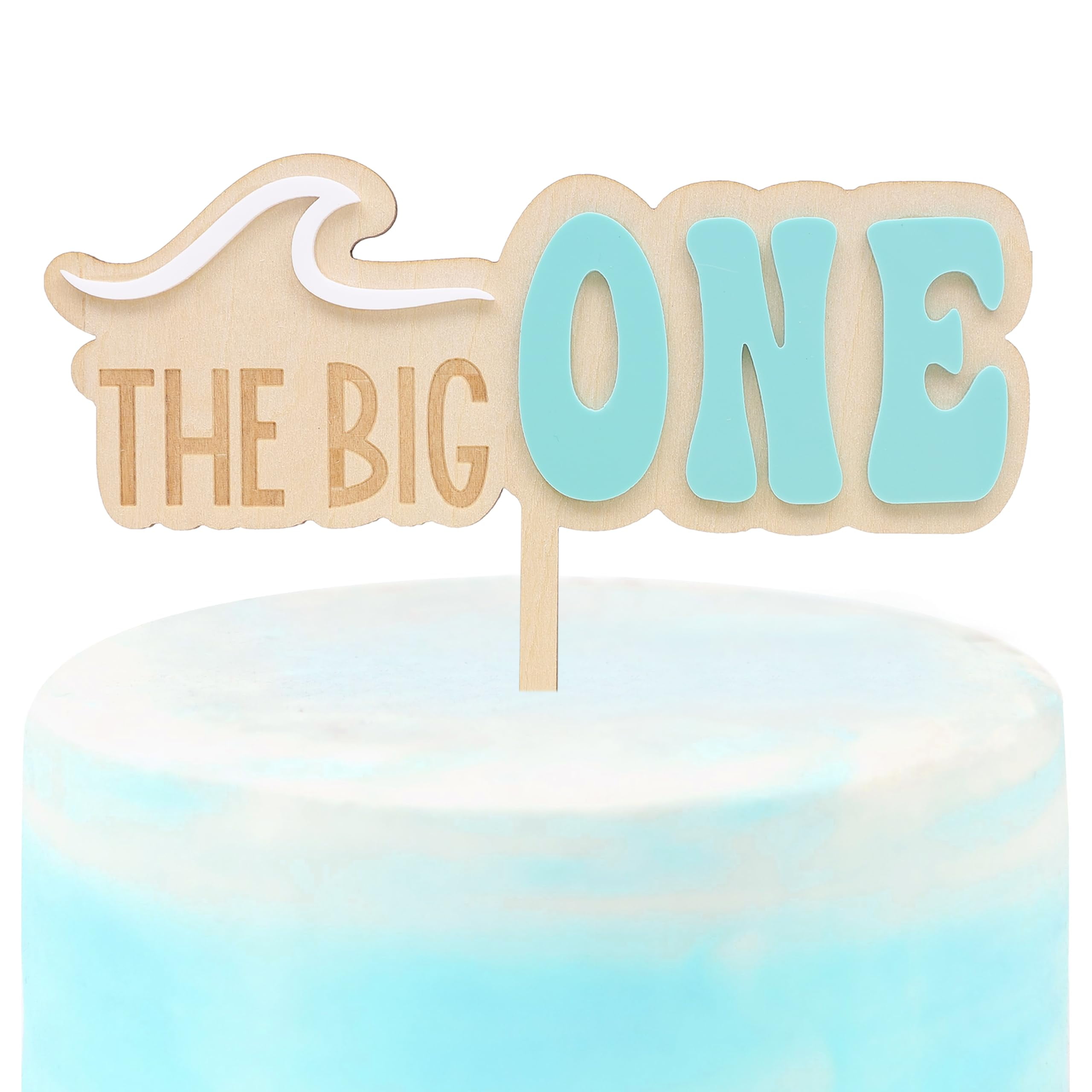 The Big One Wooden Cake Topper,Wave AIS1 1st Birthday Party Decorations,Summer Beach Birthday ...