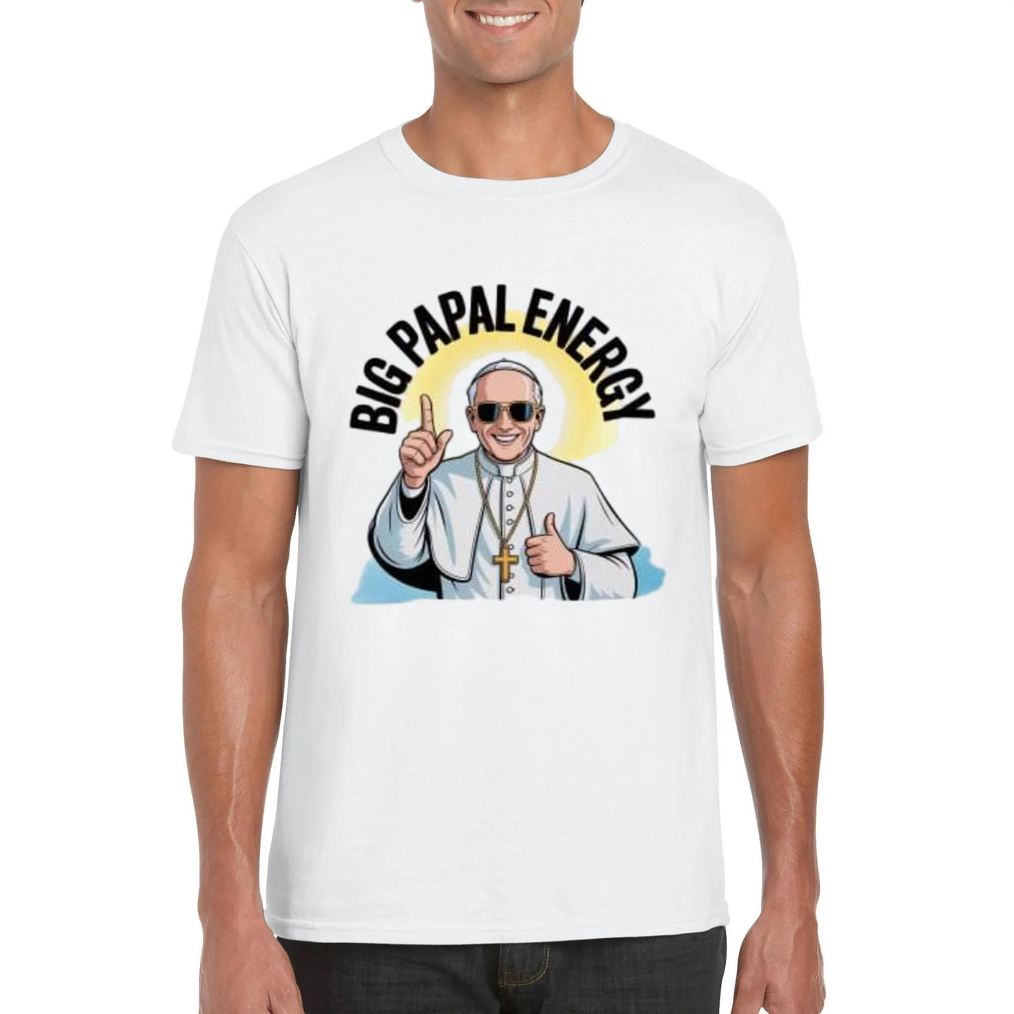 Big Papal Energy Meme Humor Pope Leo XIV Funny Catholic Graphic T-Shirt ...