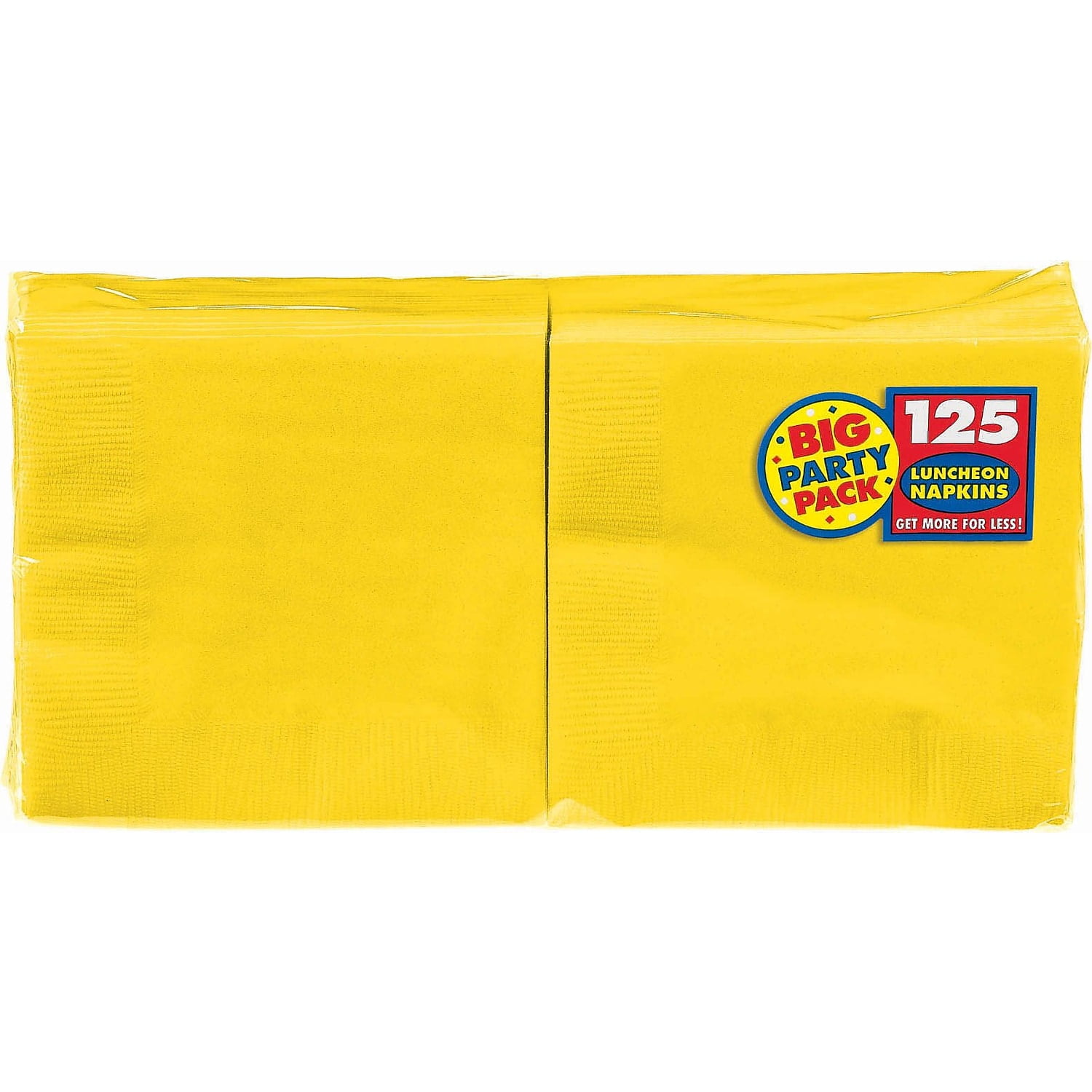 Big Party Pack Luncheon Napkins 13"x13", 125Pkg, Sunshine Yellow ...
