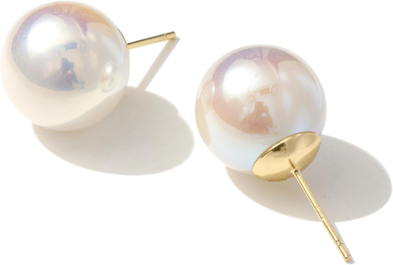 Big Pearl Earrings for Women, Oversize 14/12/10mm Classic Round Strong ...
