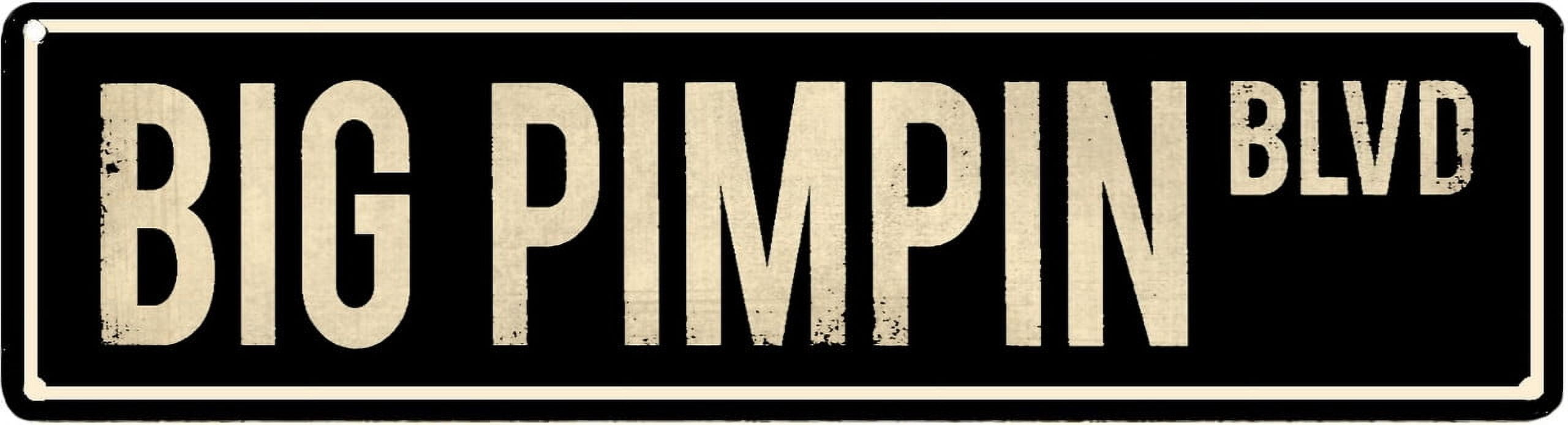 Big Pimpin Blvd Sign, Aluminum Slim Tin Sign Room Decor Street Sign ...