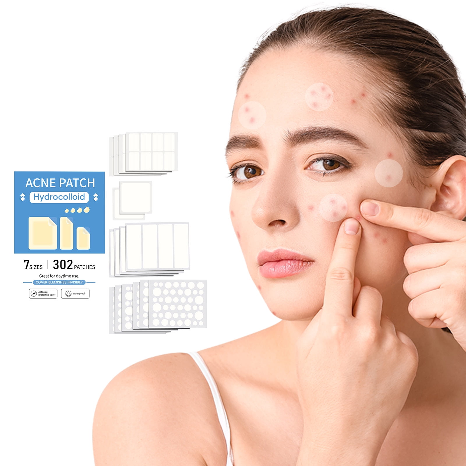 Big Pimple Hydrocolloid Patches for Face & Body – 7 Sizes, 302 Count ...