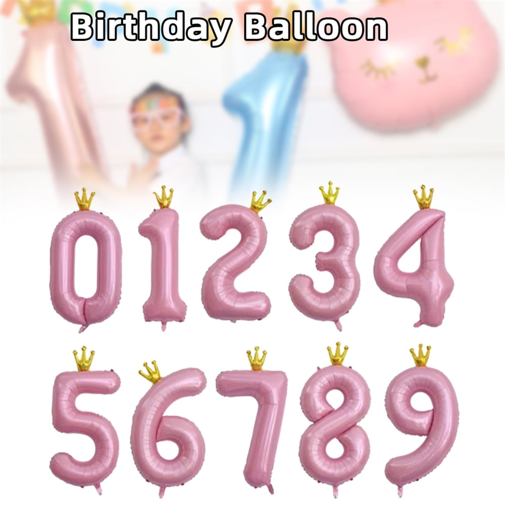 Big Pink Number Balloons Self-Sealing Decorative Balloons Non-harm ...