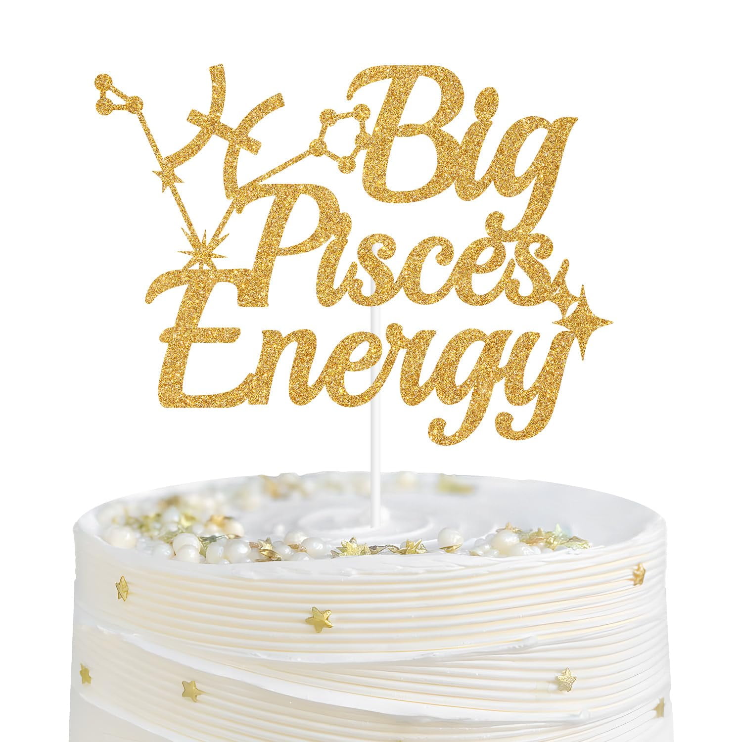 Big Pisces Energy Cake Topper, Pisces Birthday Cake Décor, 12 Zodiac ...