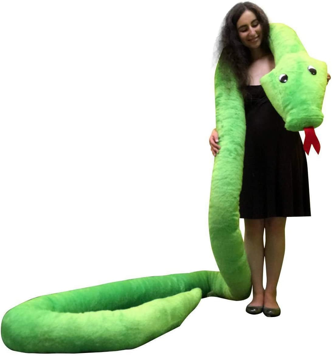Big Plush American Made Giant Stuffed Snake 18 Feet Long Soft Green ...