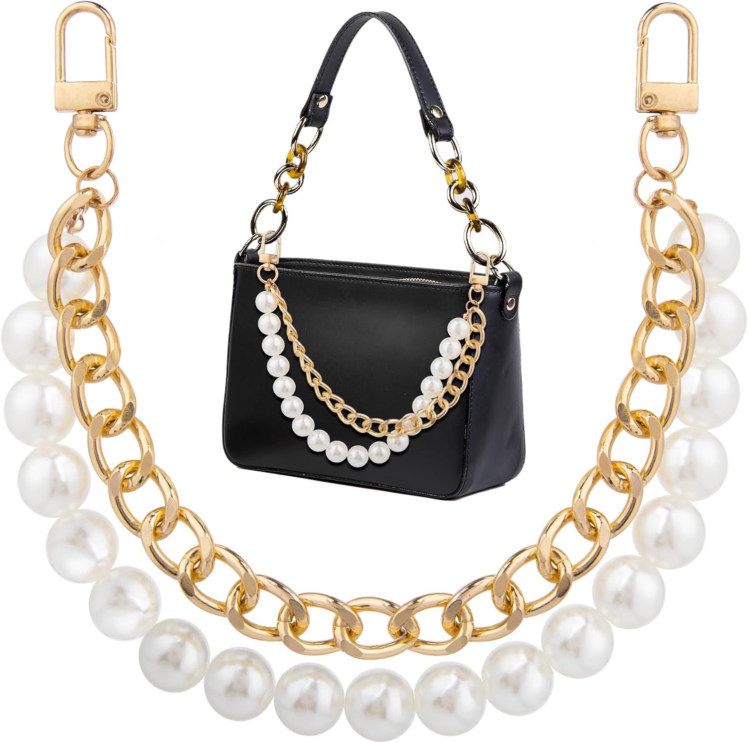 Big Purse Bag Chain, Double Chain Handbag Extender Straps for Women ...