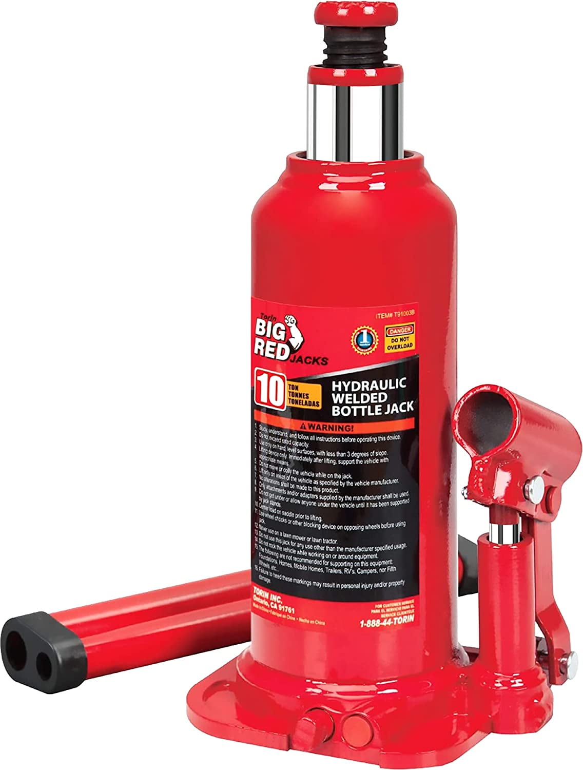 Big Red 10 Ton Welded Bottle Jack Hydraulic Car Jack (20,000 lbs ...