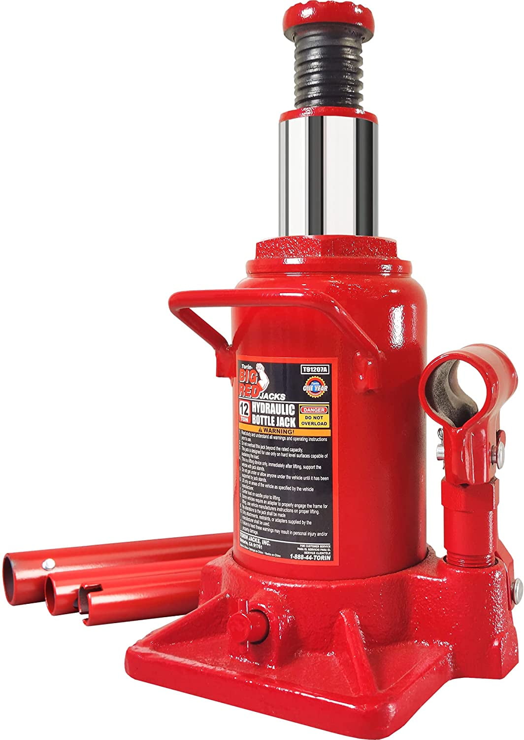 Big Red 12 Ton Low Profile Bottle Jack Hydraulic Welded Car Jack ,Red ...