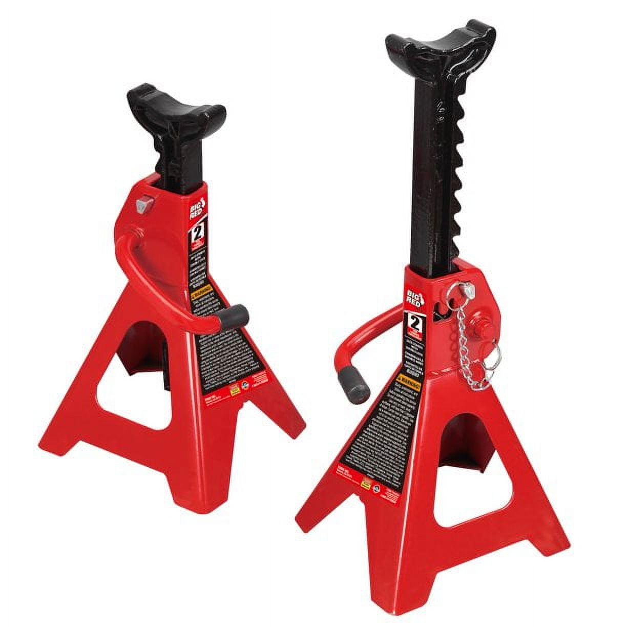 Big Red Lightweight Heavy-Duty 2 Ton Steel Jack Stands for Car, SUV ...
