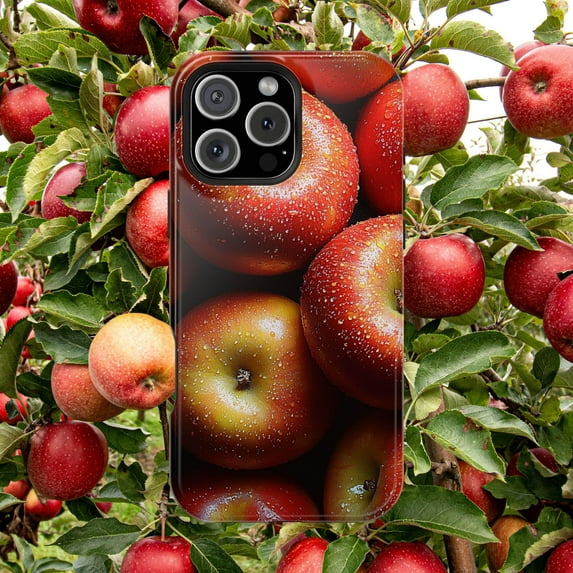 Big Red Apple Juicy Fruit Artwork Phone Case with iPhone 17 to 11 Pro ...