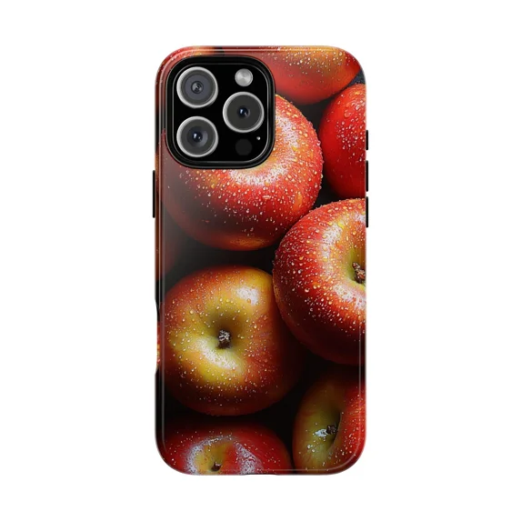 Big Red Apples Juicy Fruit Illustration Phone Case for iPhone 17 to 11 ...