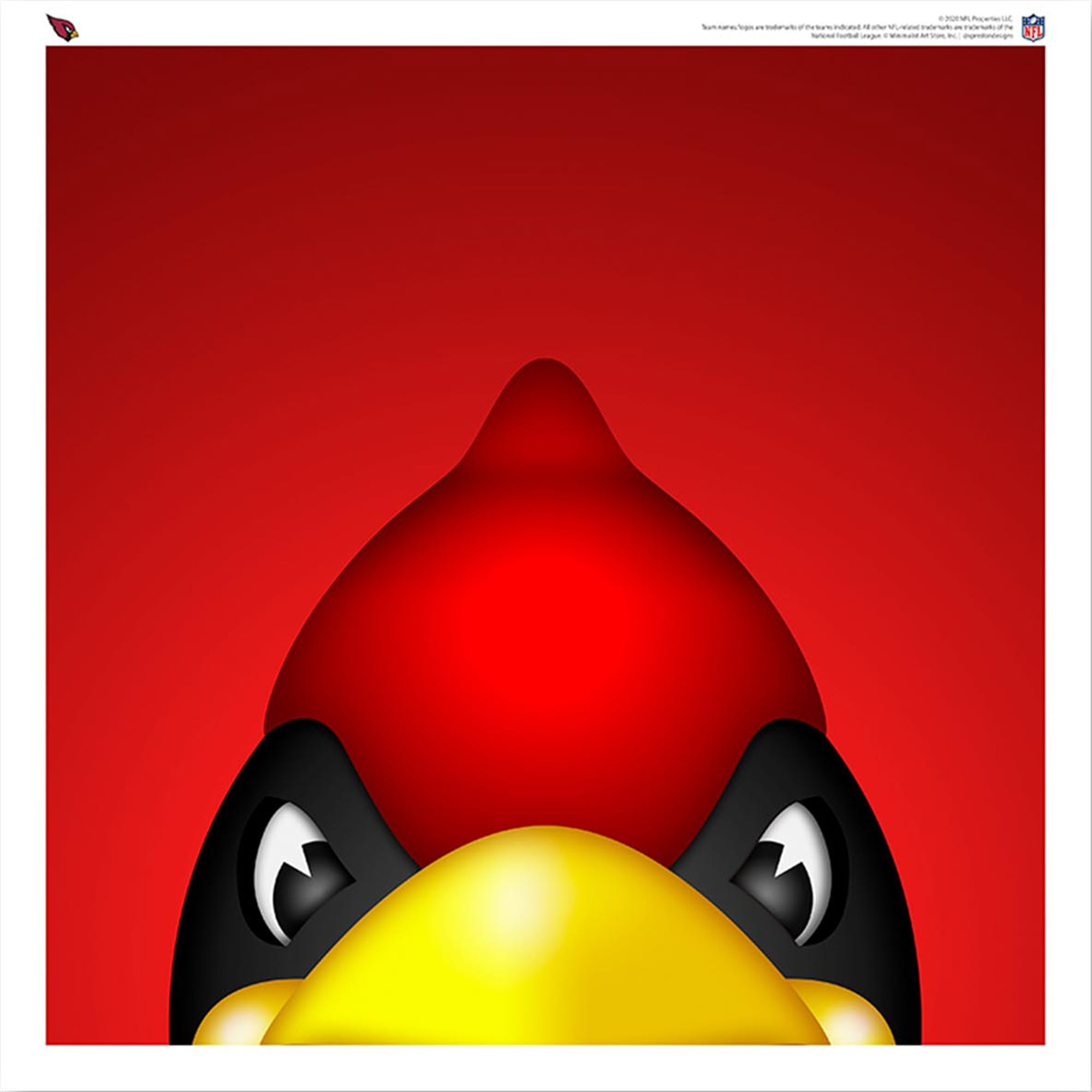 Big Red Arizona Cardinals 12'' x 12'' Minimalist Mascot Poster Print ...