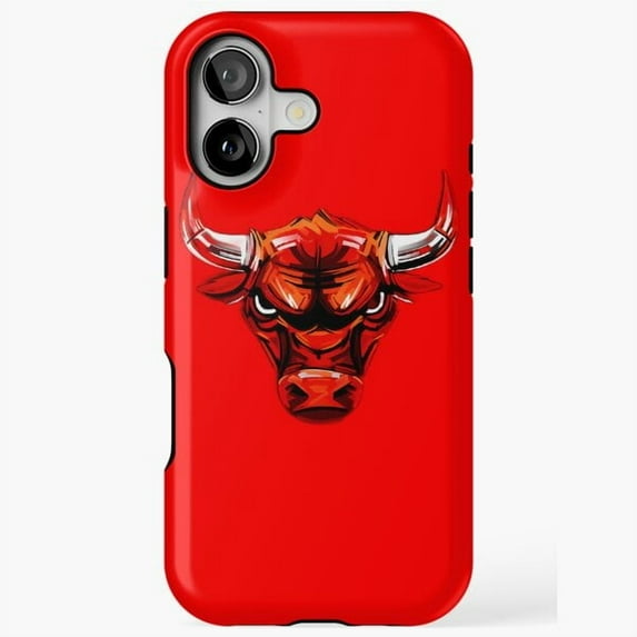Big Red Bull Inspired Graphic Phone Case for Apple iPhone 11 to 17 ...