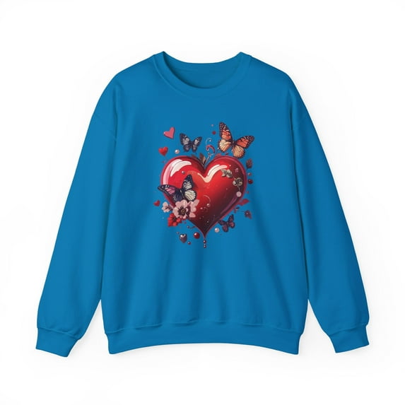 Big Red Heart Sweatshirt, Floral Red Heart Sweatshirt, Floral Love ...