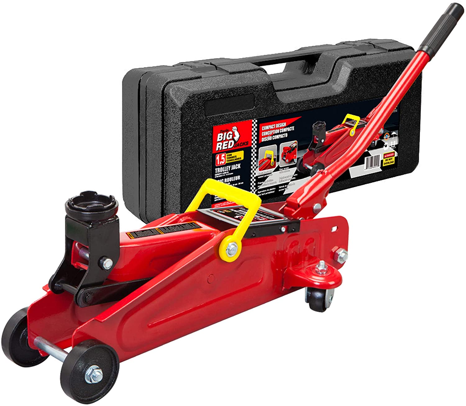 Torin Big Red T82012 2 Ton Hydraulic Trolley Jack with Plastic Case ...