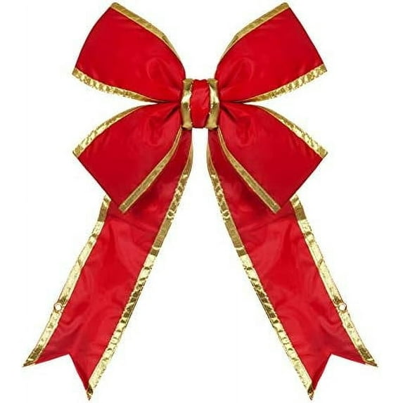 Big Red Large Outdoor Christmas Bow - Commercial House Decorative (18 ...
