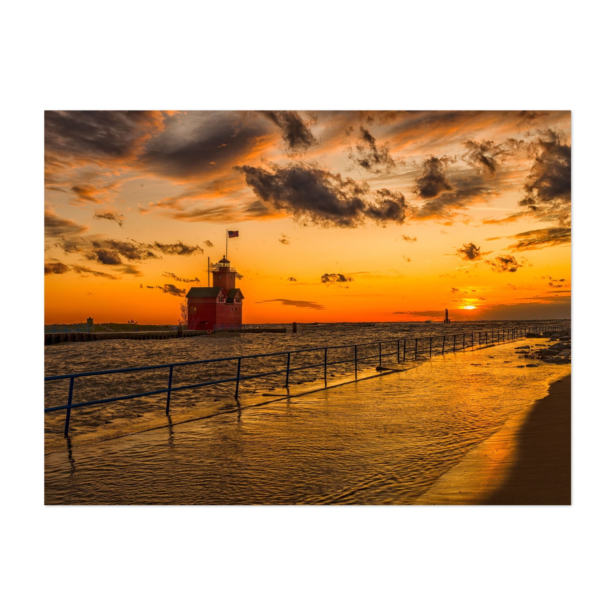 Big Red Lighthouse at sunset - Holland Michigan Photography Sunset ...