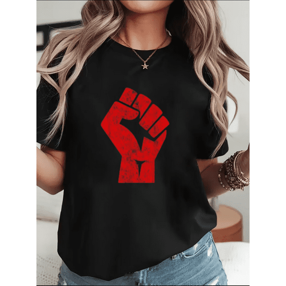 Big Red Raised Fist Symbol of Unity Power Solidarity Strength Unisex T ...