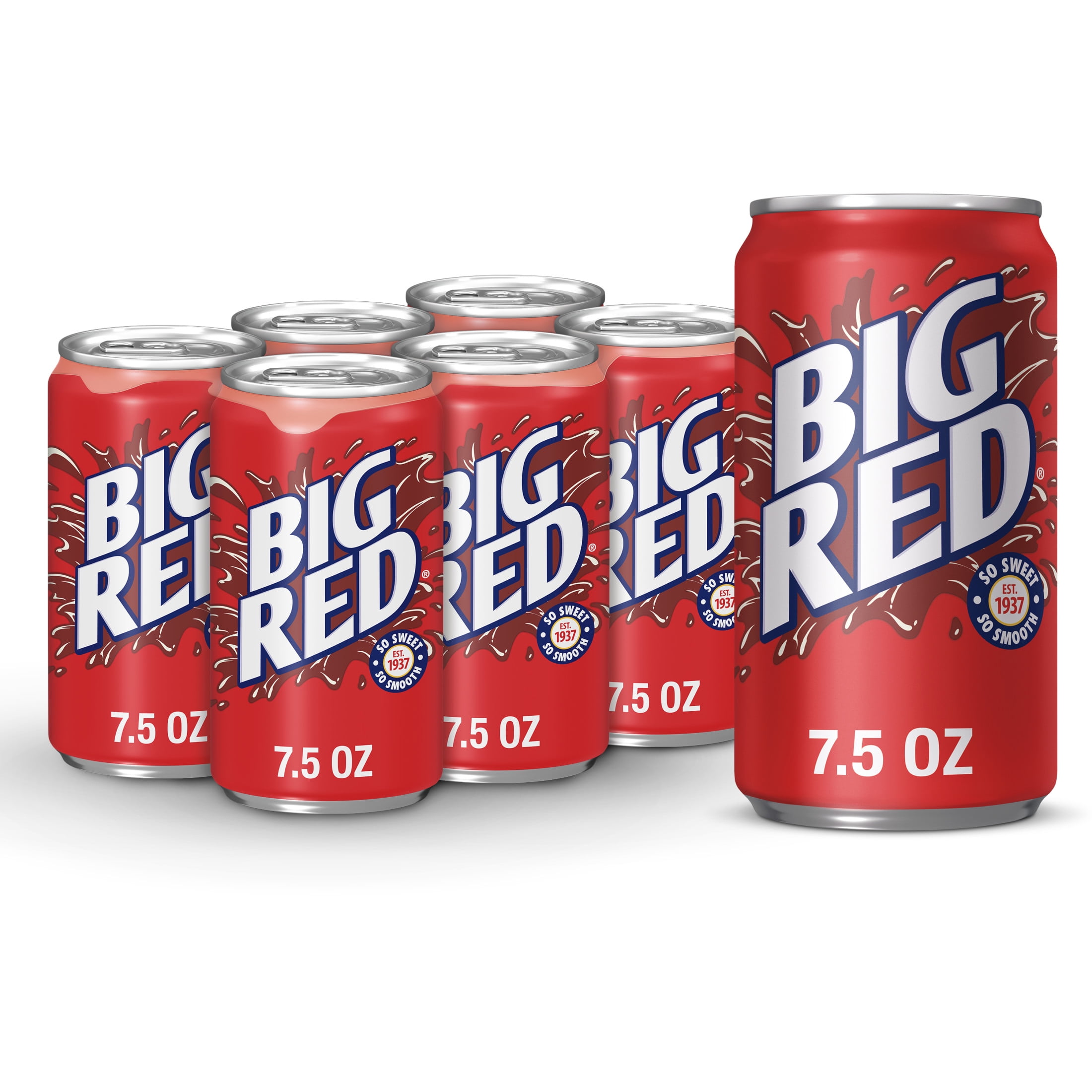 Big Red Soda Pop, 7.5 fl oz, 6 Pack Cans - Walmart Business Supplies