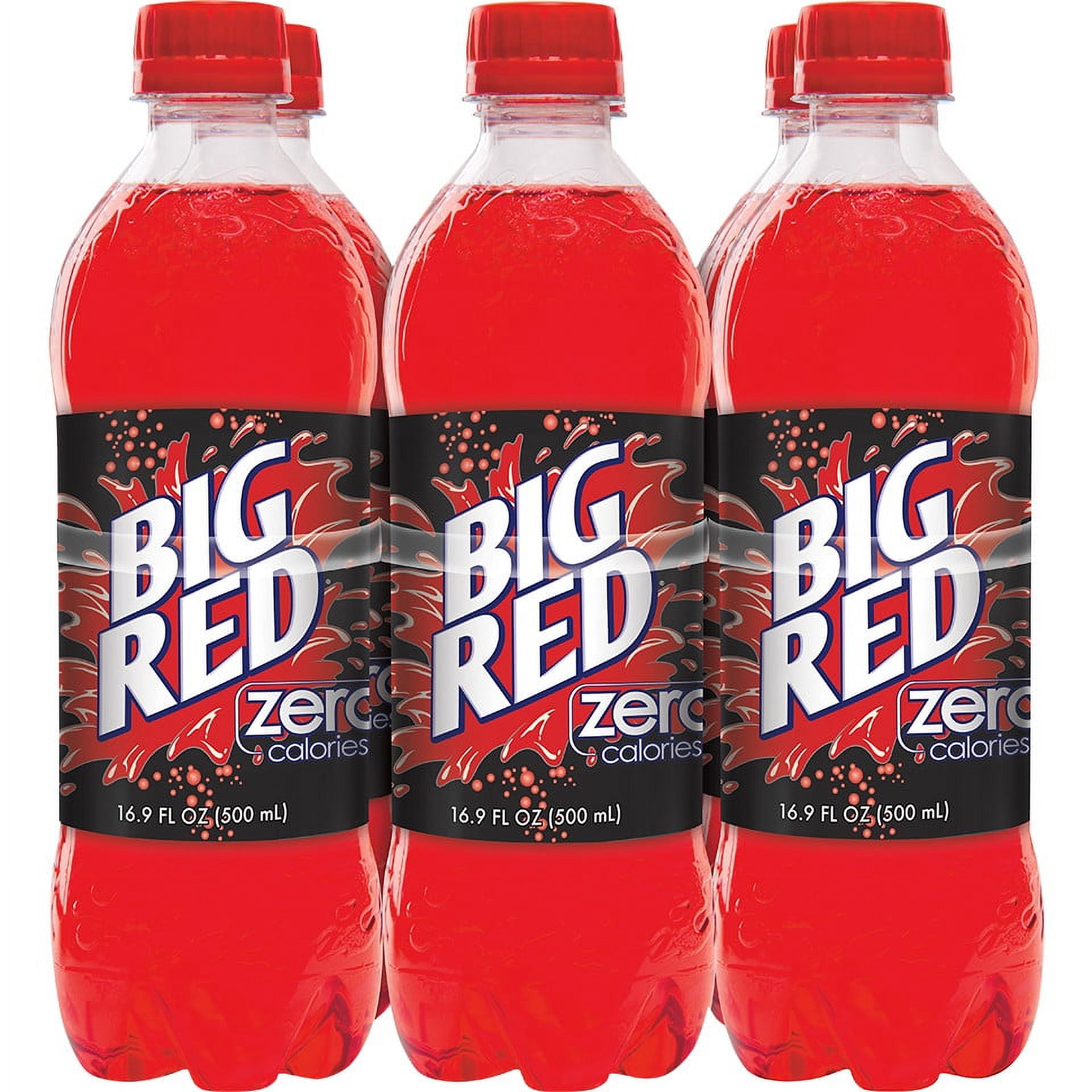 Big Red Zero Sugar Soda Pop, 16.9 fl oz, 6 Pack Bottles - Walmart.com