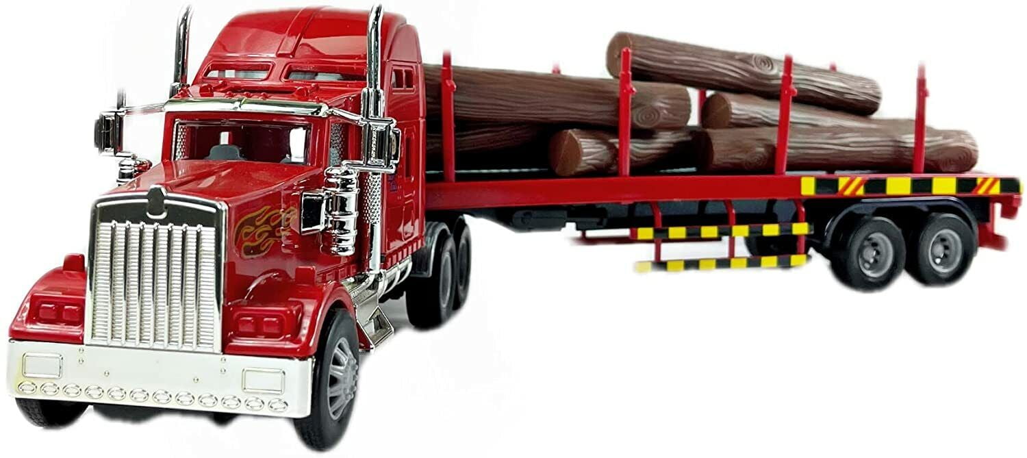 Big Rig Heavy Duty Tractor Trailer Lorry Truck Transport Lumber Kids ...