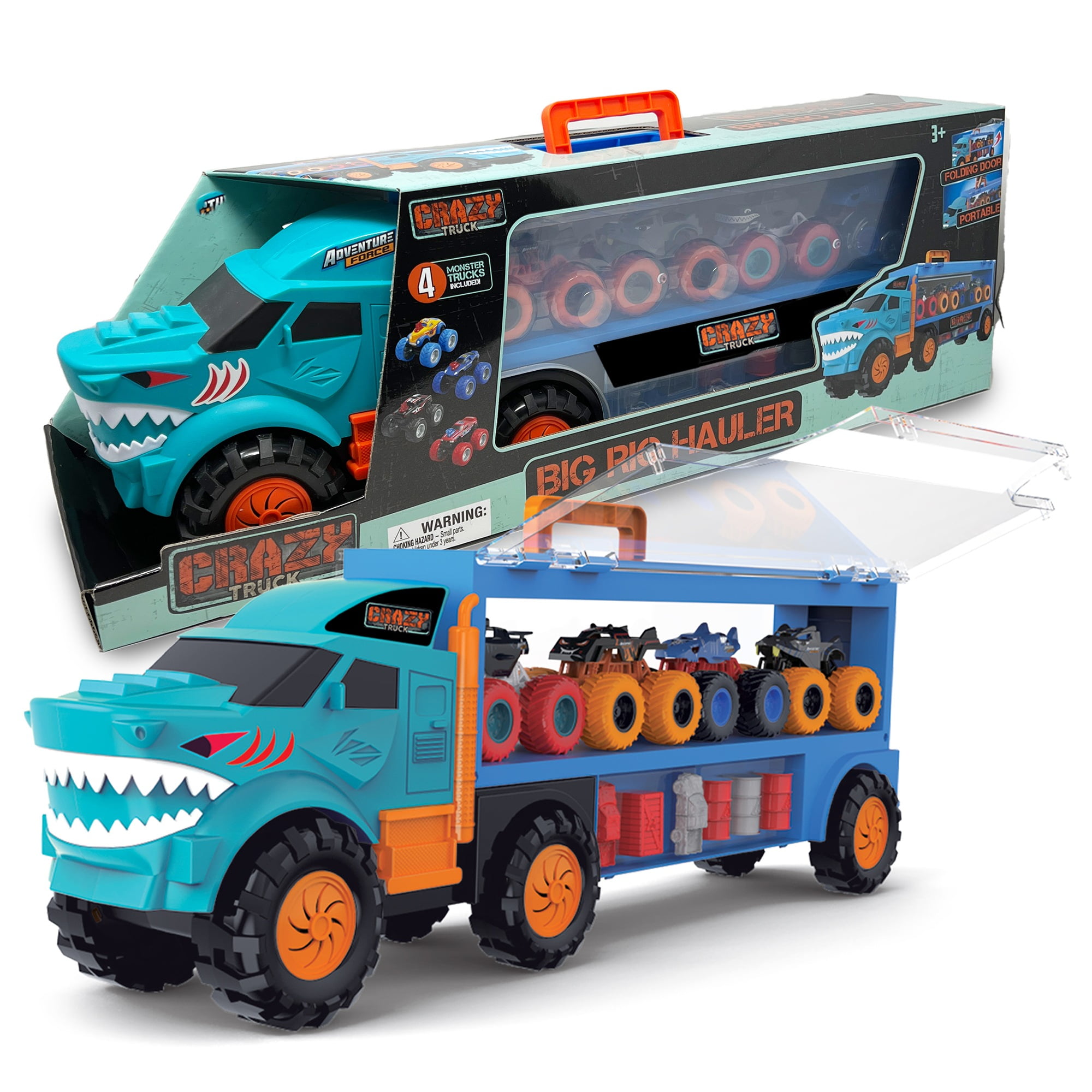 Crazy Truck: Big Rig Hauler - 13pc Die-Cast Vehicle Set, 24" Carrier ...