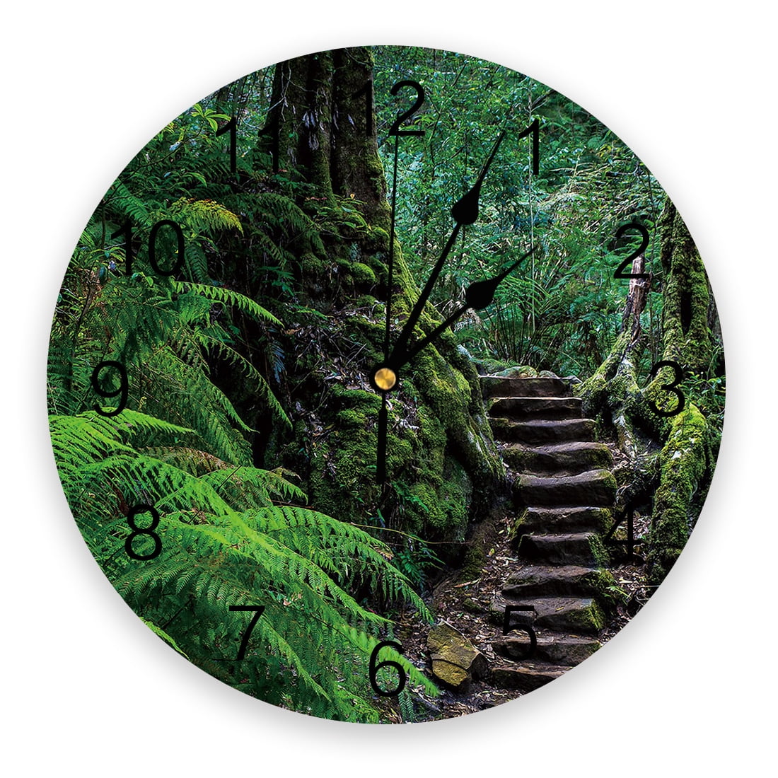 Big Roots Steps Green Forest Modern Wall Clock For Home Office Wall ...