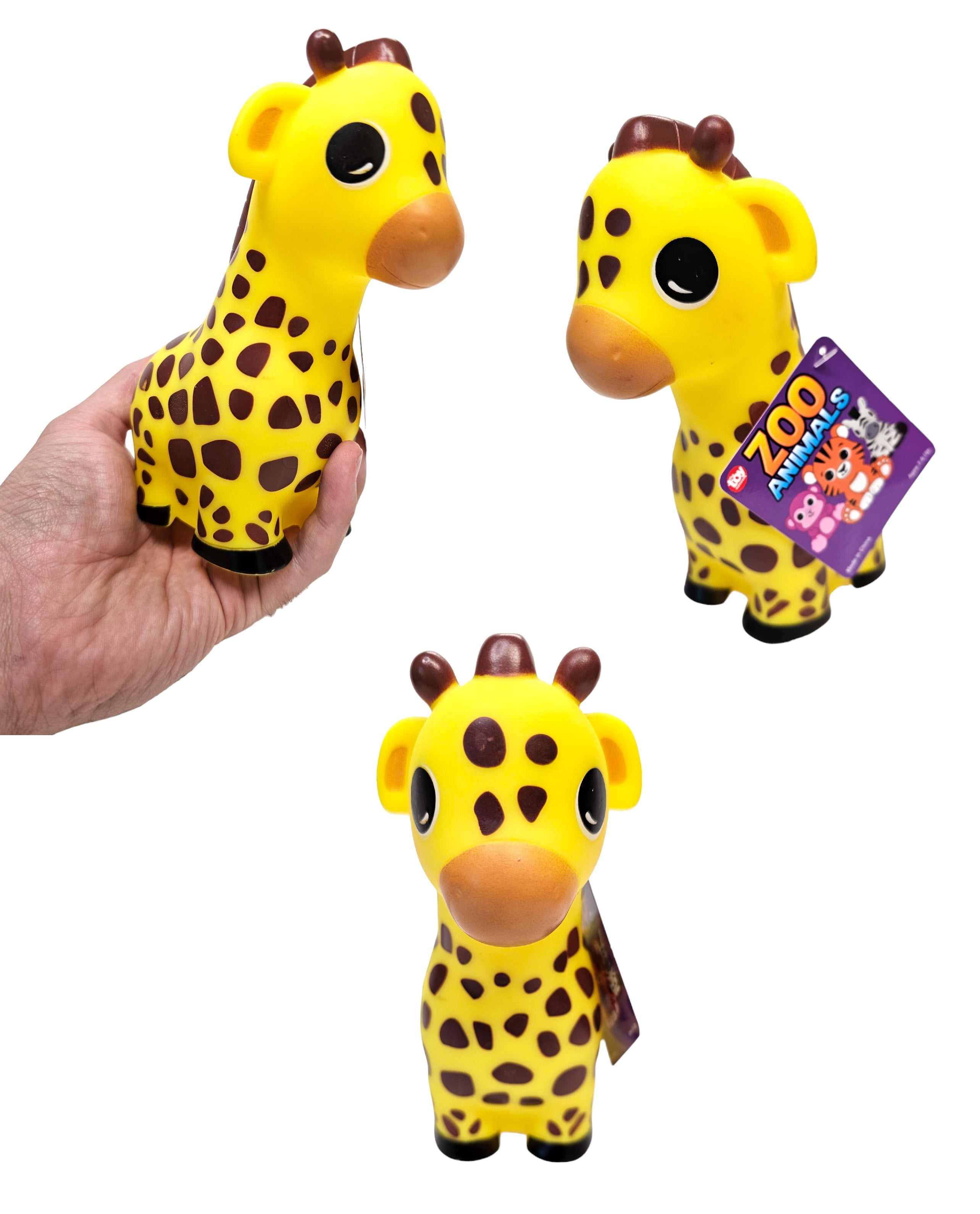 Big Rubber Zoo Animal Collectible Mix (Giraffe) (5"-6.5") Colorful ...
