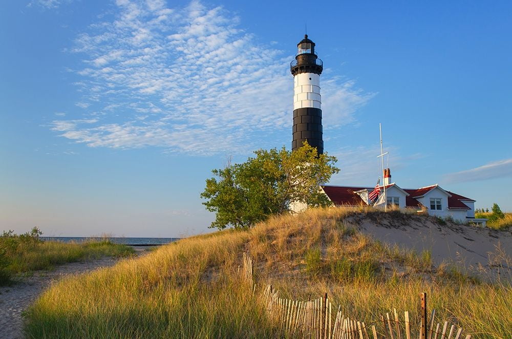 Big Sable Point Lighthouse on the eastern shore of Lake-Michigan ...
