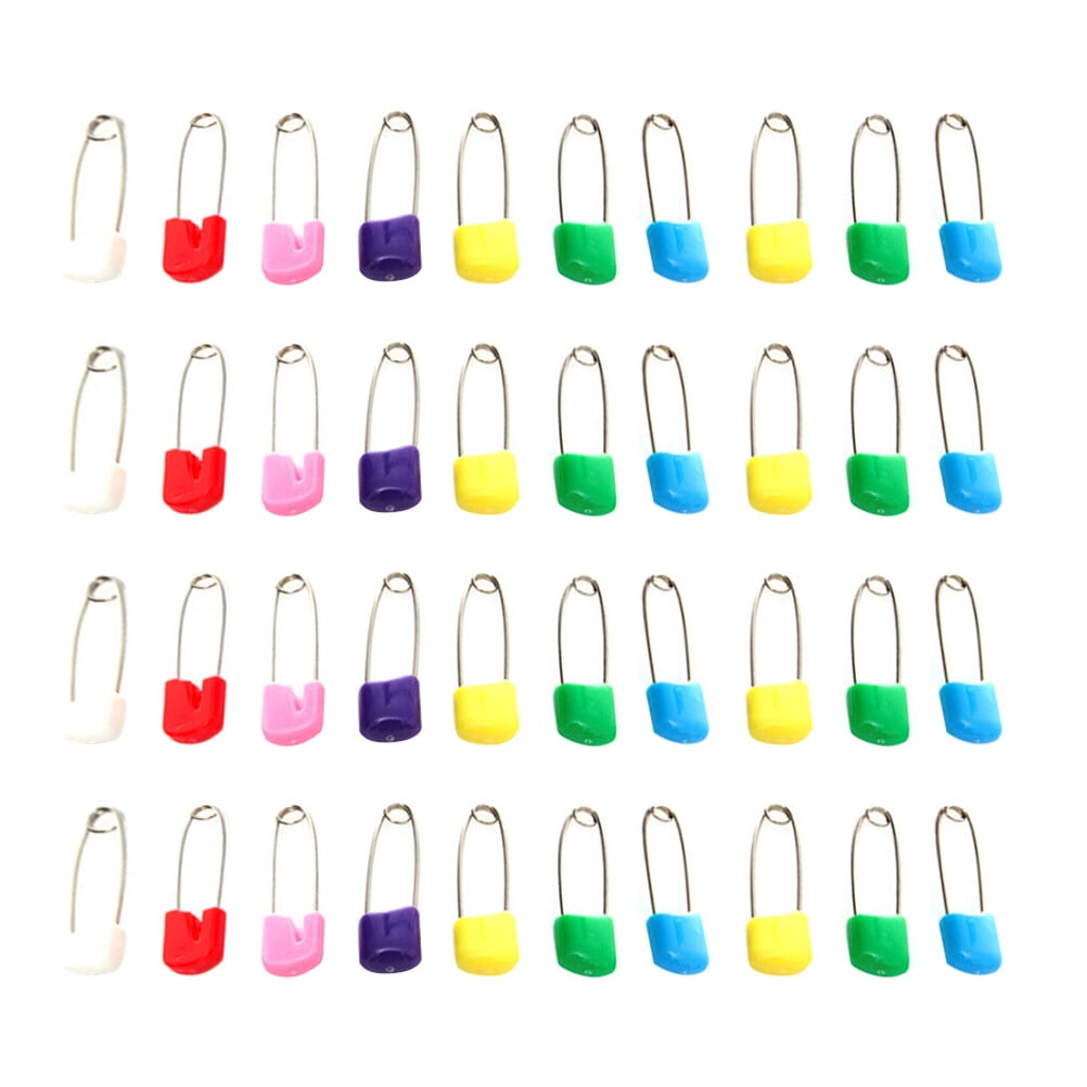 BESTOYARD 100pcs Baby Safety Colored Diaper Steel Clothes Pin Saliva ...