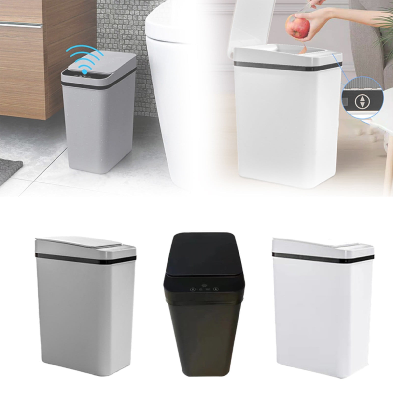Big Sale! 1*Smart Sensor Trash Can Bathroom Smart Touchless Trash Can 2 ...