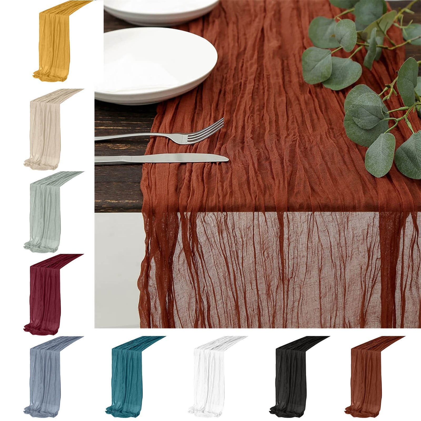 Big Sale! Bali Crepe Cloth Table Runner (90*400Cm) Bali Crepe Table ...