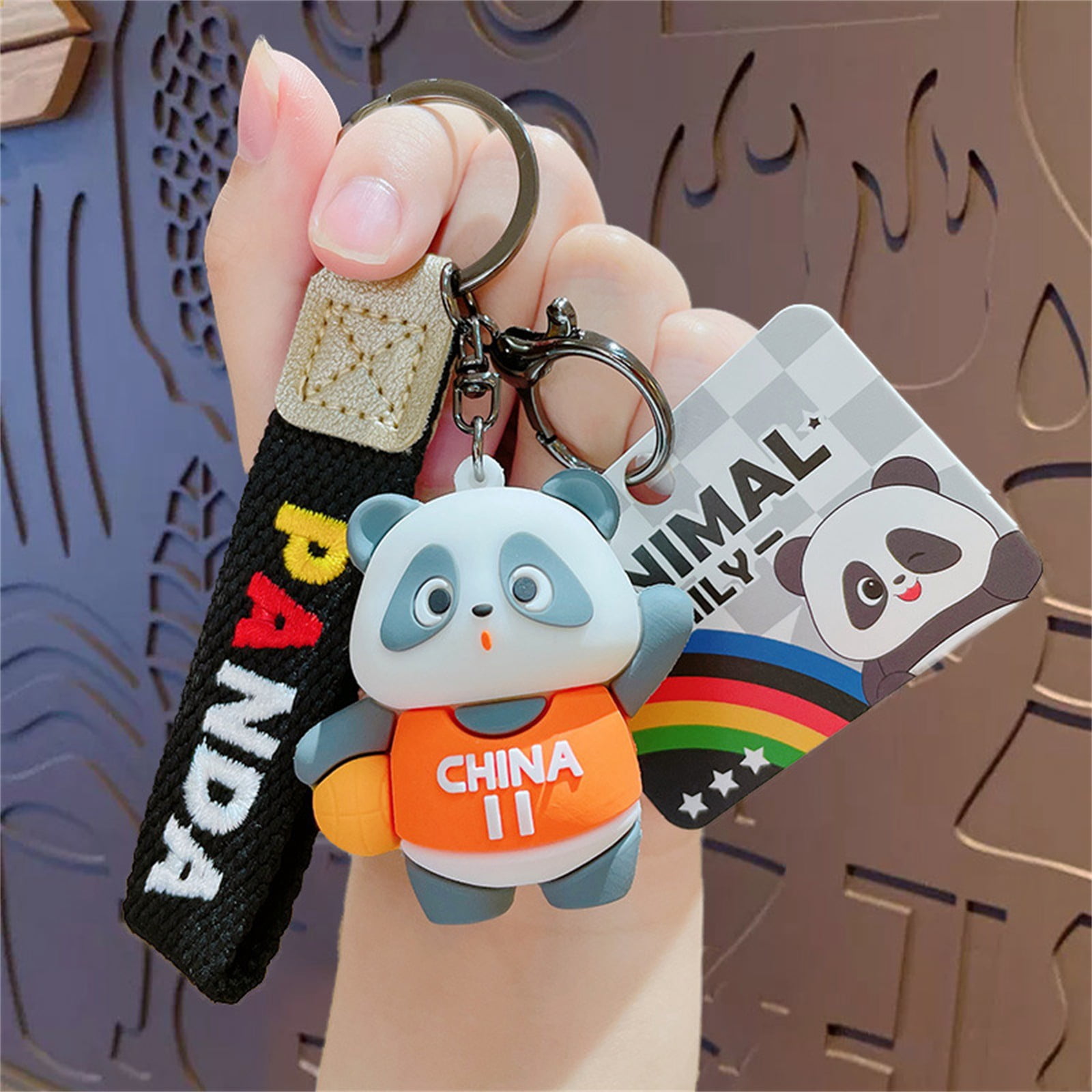 ⚡ Big Sale ! Chziua Panda Plush Keychain Adorable Backpack Charm Cute ...