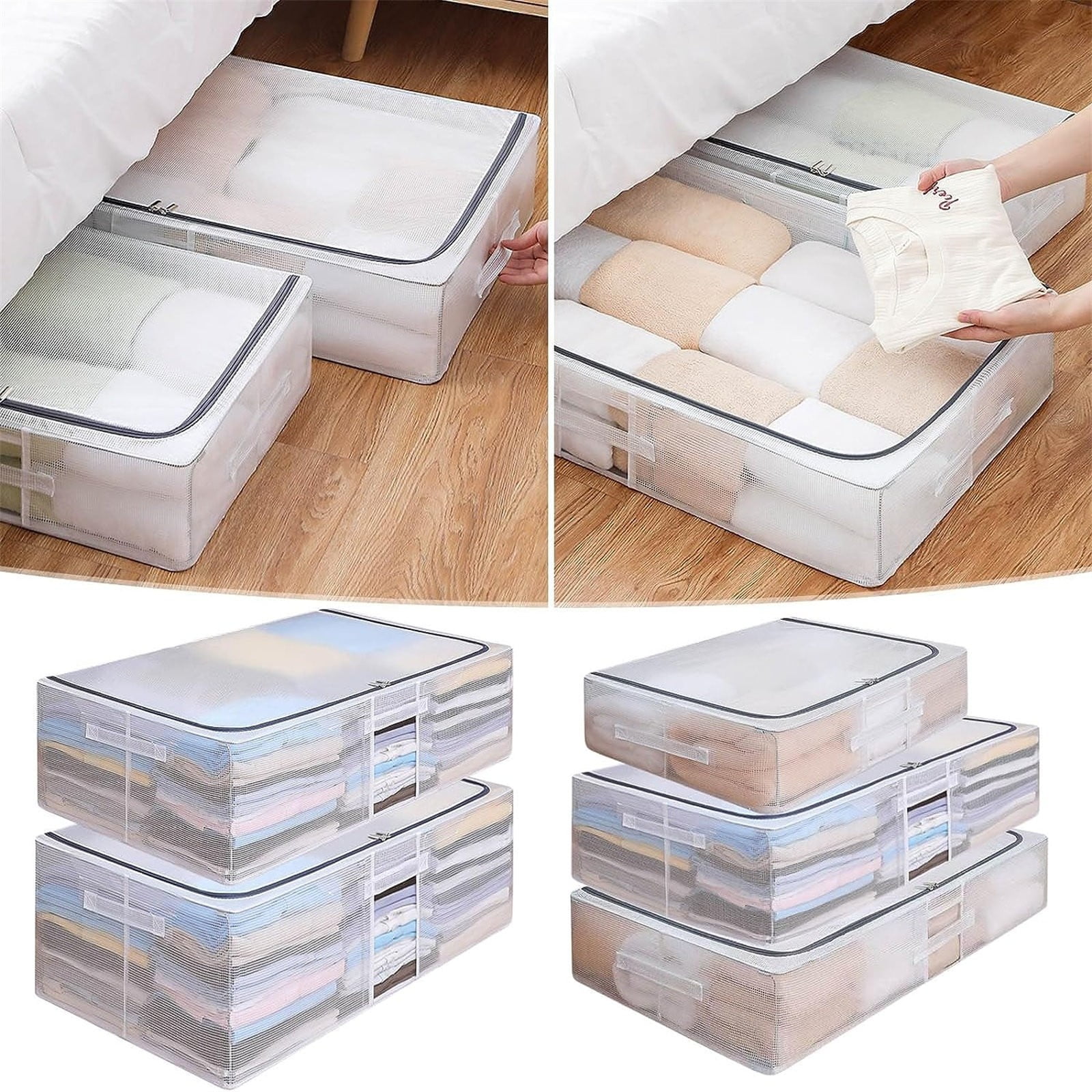 ⚡ Big Sale! Collapsible Underbed Storage Bag Foldable Organise ...